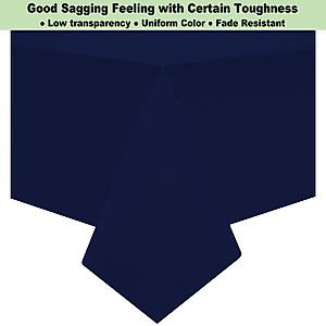 Plastic Navy Blue Tablecloths 3 Pack Disposable Table Covers 54" x 108" Deep Blue Table Cloths PEVA Party Tablecovers for Parties Picnic Birthday Wedding Banquet, Fits 6 to 8 Foot Rectangle Tables