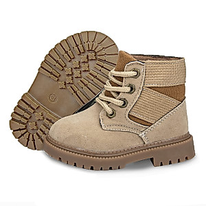 KIDSUN Toddler Boys Girls Boots Kids Work Boots Winter Snow Boots Lace Up Hiking Outdoor Boots (Toddler/little Kid)