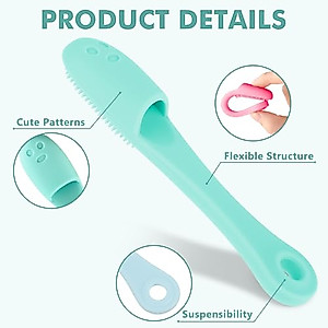 4 Pack Dog Finger Toothbrush, Dog Toothbrush Kit Surround Bristles for Easy Teeth Cleaning, Food Grade Silicone Dog Finger Toothbrush Fits Most Fingers, Toothbrush for Dogs & Cats Dental Care