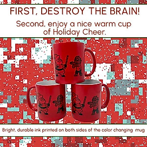Mug of Geek Christmas Mug, 11 oz Ceramic Christmas Coffee Cup, Santa Vs Zombie Color Changing Mug with Dual Sided Dishwasher Safe Art – Cute Christmas Mug Stocking Stuffer Gift for Hot and Cold