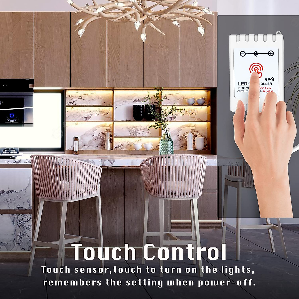 dalattin Under Cabinet Lights,6 Pcs 9.8FT Under Cabinet Lighting for Kitchen,180 LEDs,2700k-6500k Warm to White Light,Timing Under Counter Lights,Bright Light Strips Touch and RF Remote Control