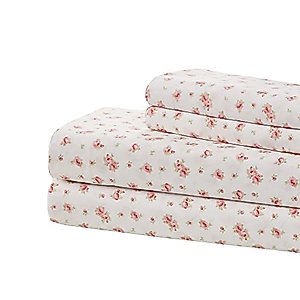 Modern Threads Soft Microfiber Rose Printed Sheets - Luxurious Microfiber Bed Sheets - Includes Flat Sheet, Fitted Sheet with Deep Pockets, & Pillowcases