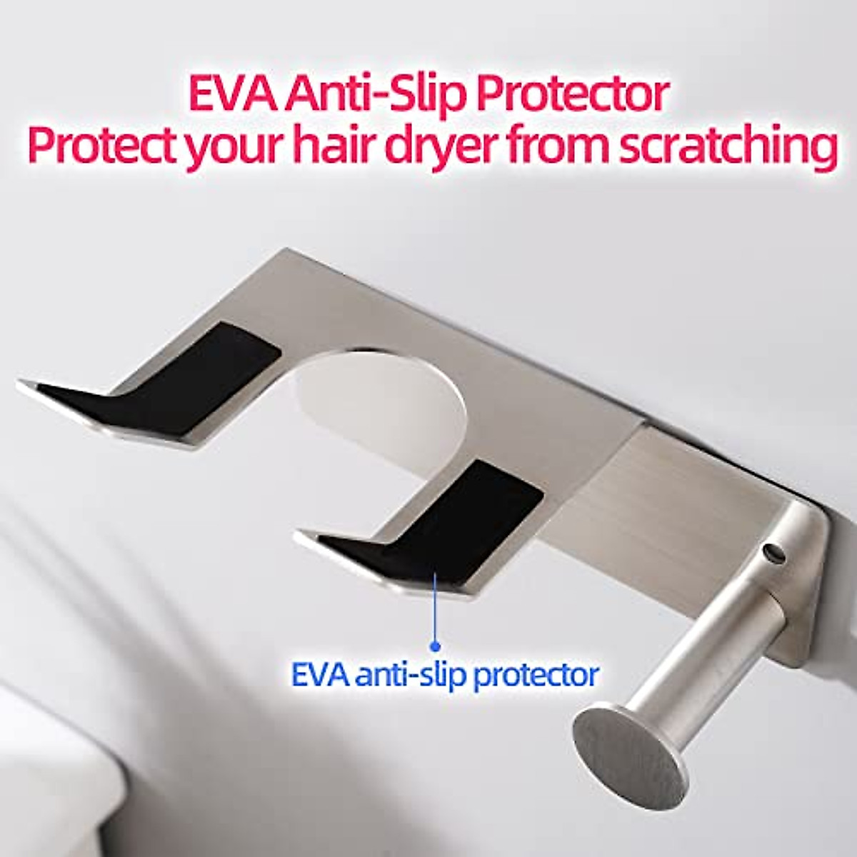 Hair Dryer Holder Hair Dryer Holder Wall Mounted, Self Adhesive SUS304 Blow Dryer Holder Compatible for Dyson Hair Dryer Holder, Banjekt