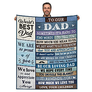 JOPJOLIW Dad Gift Blanket-Blanket for Dad-Dad Gifts from Daughter Son Blanket 60" x 50" -Dad Birthday 1