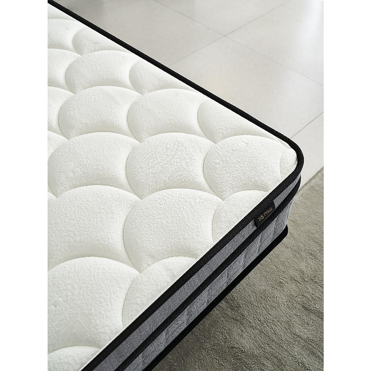 Container Furniture Direct Hybrid 12 Inch Queen Mattress in a Box, Pillow Top Bed Cushion with Gel Infused Memory Foam, Breathable and Hypoallergenic, Medium Firm for Lumbar Support