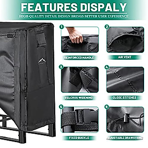 Himal Log Rack Cover Waterproof Firewood Cover Fit 4FT Wood Rack