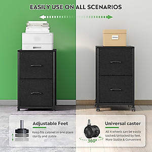 Raybee File Cabinets for Home Office 2 Drawer File Cabinet Filing Cabinets for Home Office Small File Cabinet on Wheels Office File Cabinets Fabric,for Letter/Legal / A4