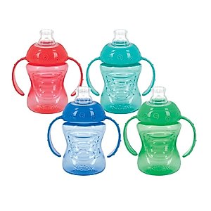 Nuby No-Spill Super Spout Grip N' Sip 4M+ - 4 Count (ASSORTED COLORS)