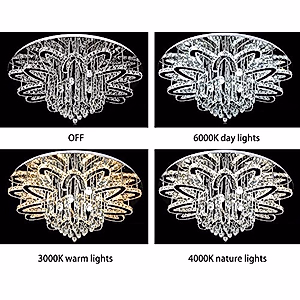 W32'' Chanderlier Lights for Living Room Large Chandeliers Bedroom Flush Chandeliers Modern Crystal Ceiling Chandelliers for Foyer Dining Room Hallway Bedroom Interior Luxury LED Ligting