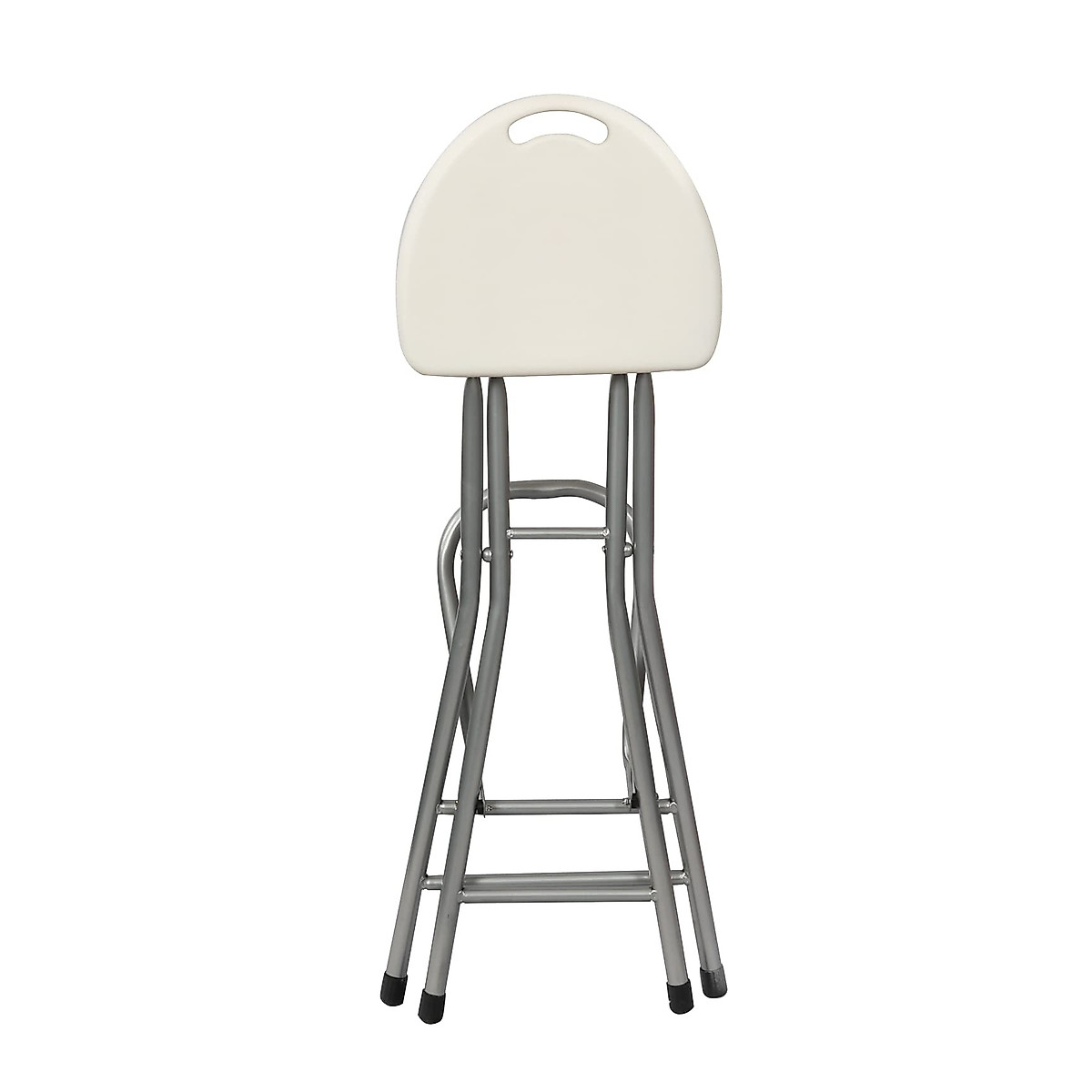 Folding Stools for Adults Portable, 28 inch Collapsible Stool Heavy Duty, Indoor Tall Bar stools with Handle, Plastic Counter Barstool Chair for Kitchen Outdoor Travel-White H72xW31cm(28x12inch)