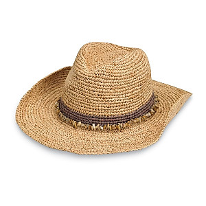 Wallaroo Hat Company – Women’s Tahiti Cowboy – Natural Fiber, Wide Brim with Adjustable Sizing for Medium Crown Sizes – Trendy and Chic Sun Hat for Casual All-Season Sun Protection (Taupe)