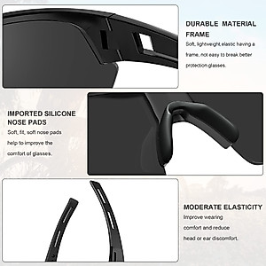 YENPK 12 Pack Tinted Safety Glasses for Men Women, Safety Goggles Impact Resistant, ANSI Z87.1+ UV400 Eye Protection, Anti Scratch Protective Eyewear Mirror Frame Ventilation Design(Dark Grey Lens)