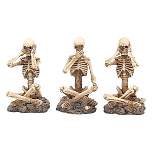 Nemesis Now AL50292 See No, Hear No, Speak No Skeletons Figurine, Ivory