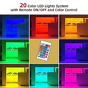 DMAITH White LED TV Stand for 50/55/60/65/70 TV, High Gloss Gaming Entertainment Center with Drawers and Open Shelves, TV Console Table for Living Room, Bedroom