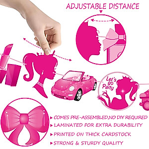 Hot Pink Girl Party Banners Pink Birthday Party Decorations for Girls Hot Pink Princess Banners for Girls Doll Theme Party Ladies Bachelorette Party Supplies
