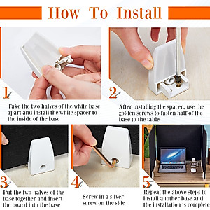 6 Packs Desk Divider Privacy Panel 20 x 24 Inch Acoustic Freestanding Desktop Partition Desk Dividers for Office Student Test Dividers Sound Proof Dividers Reducing Noise Visual Distractions (Black)