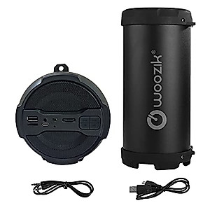WOOZIK Rockit Go / S213 Bluetooth Speaker, Wireless Boombox Indoor/Outdoor with FM Radio,Micro SD Card, USB, AUX 3.5mm Support, Rechargeable Battery, Strap for Travel, Great for Parties! - Black