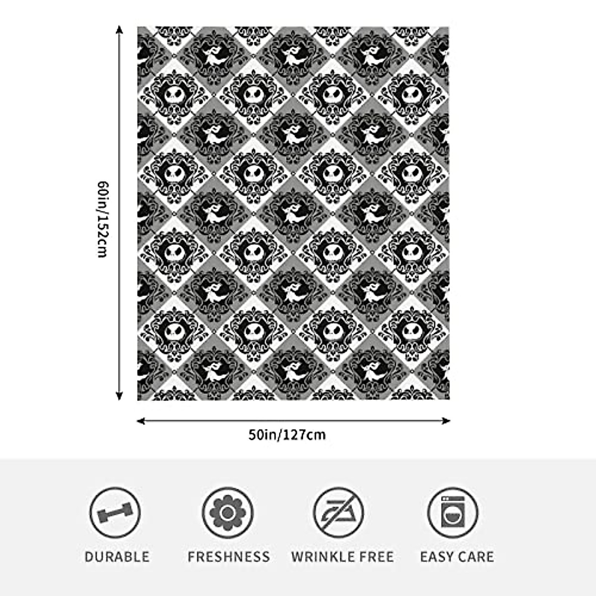 Nightmare Christmas Throw Blanket 60x50 Inches Soft Plush Blanket for Couch Car Bed Christmas