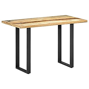 WHOPBXGAD Dining Table,Industrial Restaurant Counter, Wooden bar Table for Living Room, Dining Room, Bistro Table,47.2"x23.6"x29.9" Solid Reclaimed Wood