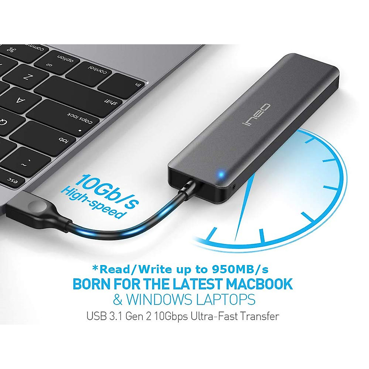 Avolusion ineo (C2592-960G+64G) Super Slim Portable 960GB (1TB) USB 3.1 External SSD + Free 64GB USB Flash Drive [Ultra Speed R/W up to 950MB/s] - 6 Year Warranty