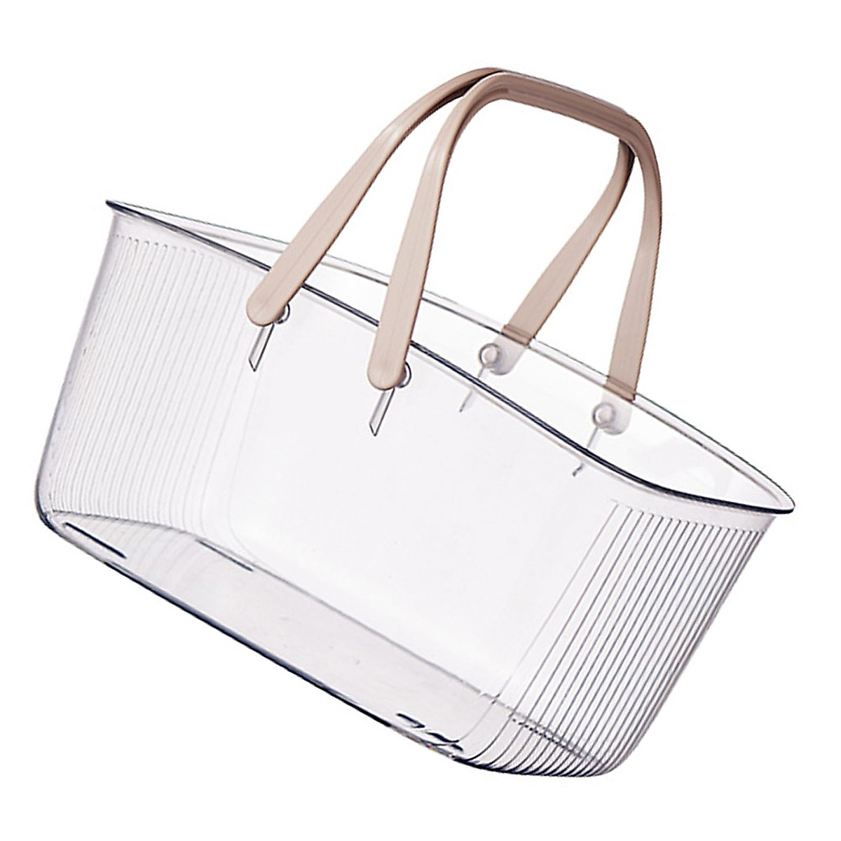 AYNEFY Lightweight Clear Shower Storage Basket with Handle, Drain Holes for Bathroom Toiletries, Pet Supplies