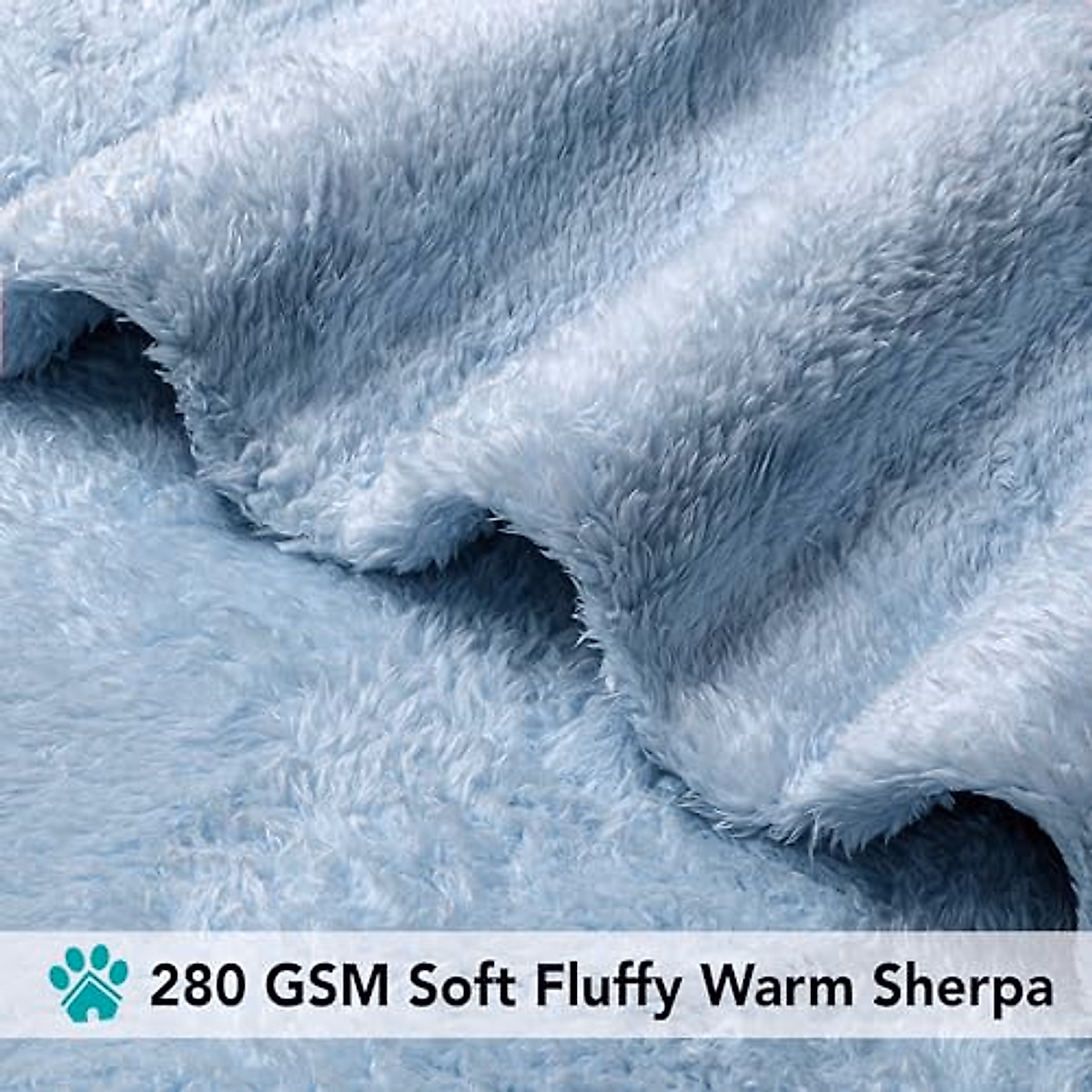 PetAmi Dog Blanket for Large Dogs Blue, Fluffy Soft Puppy Blanket, Sherpa Fleece Cat Blanket for Kitten, Calming Pet Blanket Throw for Bed Washable Sofa Couch Cover, X-Large 60x80