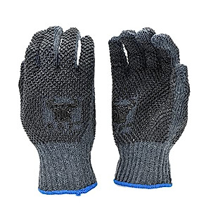 G & F Products unisex adult Pvc Dot work gloves, Grey, Large 12 Pairs US