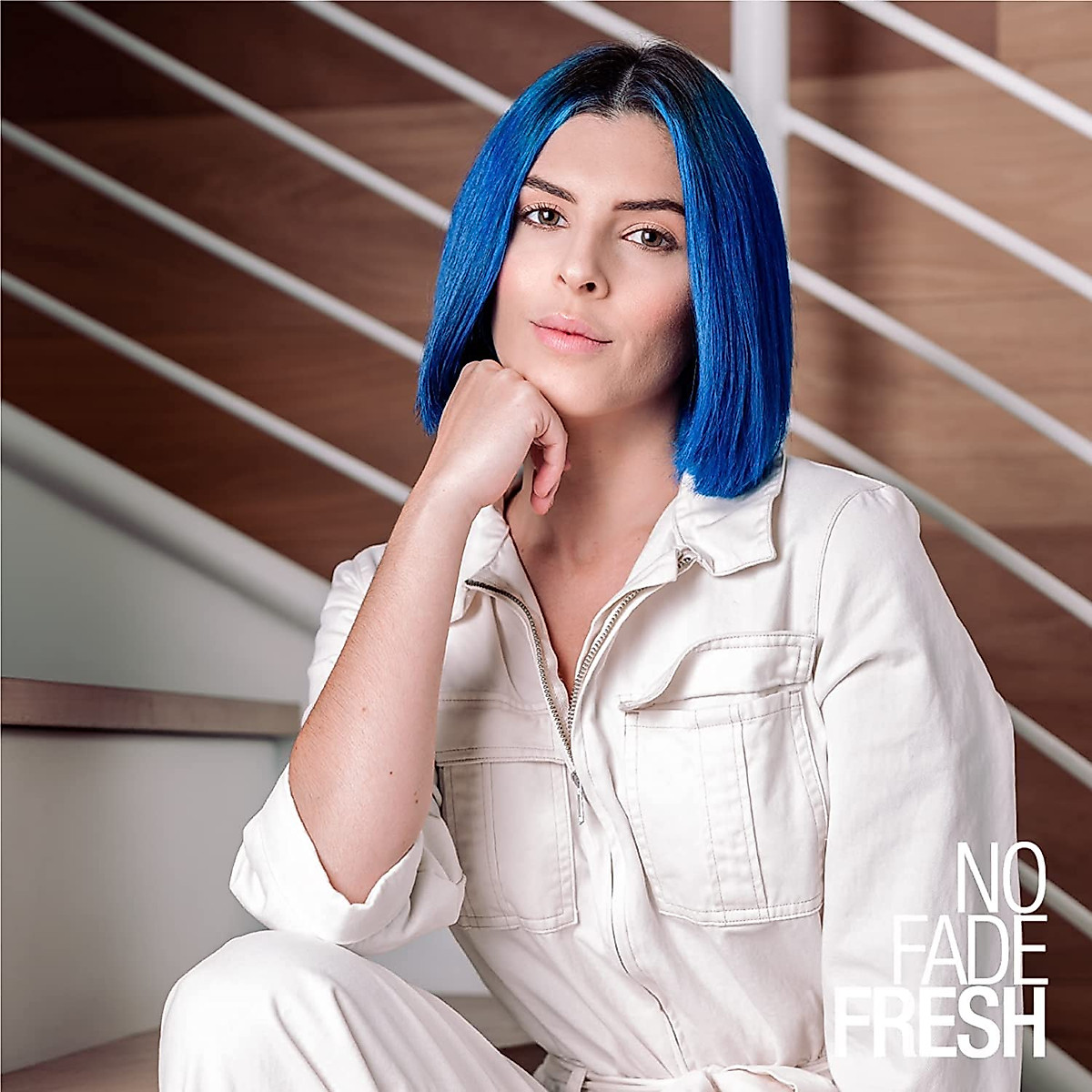 NO FADE FRESH Blue Color Depositing Shampoo - Semi Permanent Hair Color with BondHeal Bond Rebuilder - Blue Hair Dye 6.4 oz