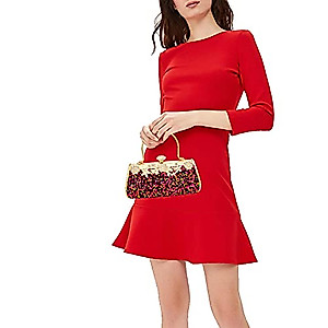 Yokawe Women's Sequin Clutch Purse Glitter Bride Evening Bag Wedding Party Prom Handbag Detachable Chain Shoulder Bags (Red)