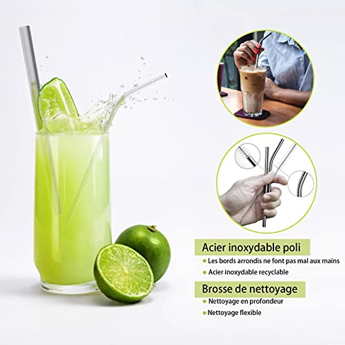 DAONG Portable Cutlery Set, Camping Cutlery Set, Travel Cutlery Set, Stainless Steel Table Cutlery Set, with Organiser for Home, Kitchen, School, Workplace, Lunch Box (Silver 9 pieces)