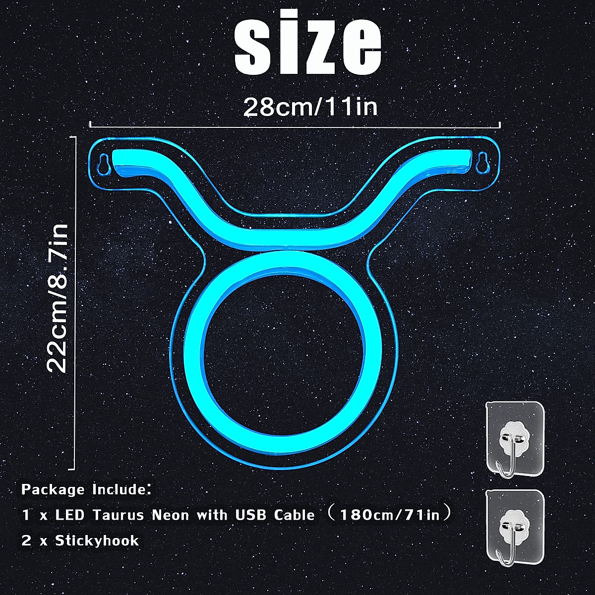 BerniceKelly The Zodiac Horoscope Neon Sign, Taurus LED Neon Signs for Wall Decor, Astrology Zodiac Horoscope Neon Lights Beautiful Spiritual, Birthday Party, Home Kids Room Decor Taurus