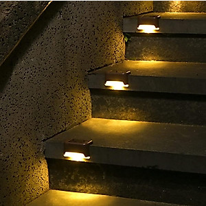 SOLPEX Solar Deck Lights 12 Pack, Waterproof Led Lights for Outdoor Stairs, Step, Fence, Yard, Patio, and Pathway(Warm White)