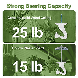 Aidoclip 6 pcs Ceiling Hooks for Hanging Plants,Hanging Hanging Lights Metal Small Hooks,Indoor Outdoor Wall Heavy Duty Plant Hanger Swag Hook