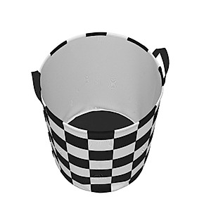 Foruidea Black and White Checkerboard Pattern Laundry Basket,Laundry Hamper,Collapsible Storage Bin, Oxford Fabric Clothes Baskets,Nursery Hamper For Home,Office,Dorm,Gift Basket