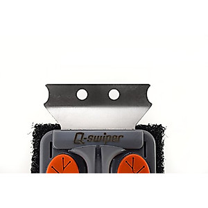 Q-Swiper BBQ Grill Brush with Stainless Steel Scraper. Bristle Free and Wire Free Cleaning. Safe Way to Remove Grease and Grime. Ideal use with The Q-Swiper Grill Cleaning Wipes (Sold Separately).