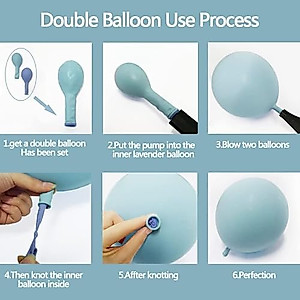 Dusty Blue Balloon Garland Arch Kit - Double Stuffed Slate Blue Balloons Different Sizes for Baby Shower Gender Reveal Wedding Birthday Party Decoration