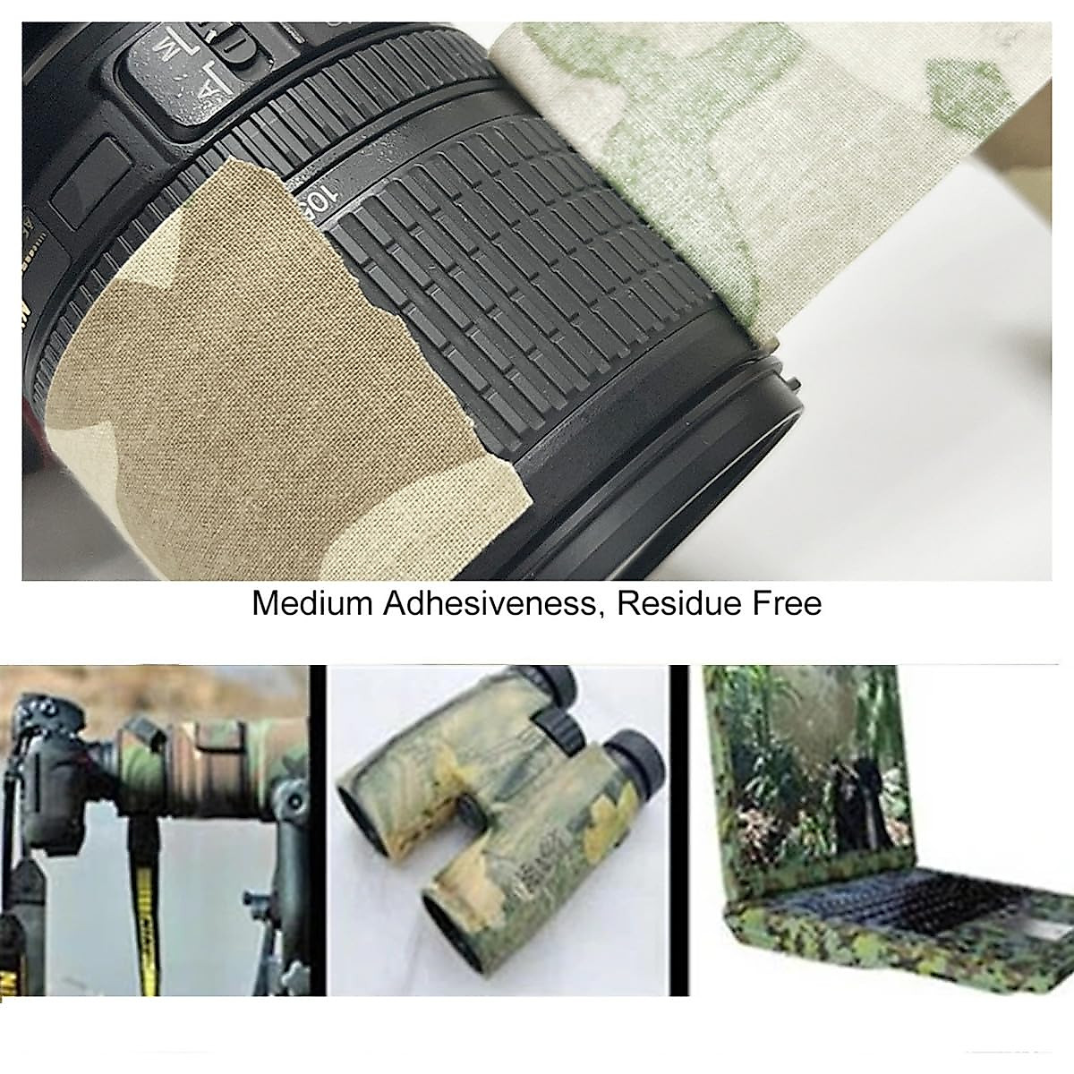 homeemoh 5cm x 5m Self Adhesive Protective Camouflage Tape, Camo Wrap Waterproof Tape Stretch Bandage Duct Tape for Outdoor Camping,CP