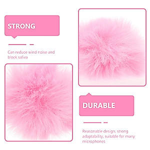 Vaguelly 2pcs Microphone Furry Windscreen Furry Microphone Cover for Headset Pink Microphone Sleeve Mic Cover Replacement Microphone Shield Protection for Microphone Accessories Pink