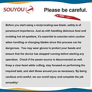 Souyou 25 Pack 9 Inch 6/12 Tpi Reciprocating Saw Blades Bi-Metal Steel Demon with Perma-Shield Coating Stud and Nail Sawzall Blades Sawzall Blades for Cutting Embedded Wood Metals PVC Pallets etc.