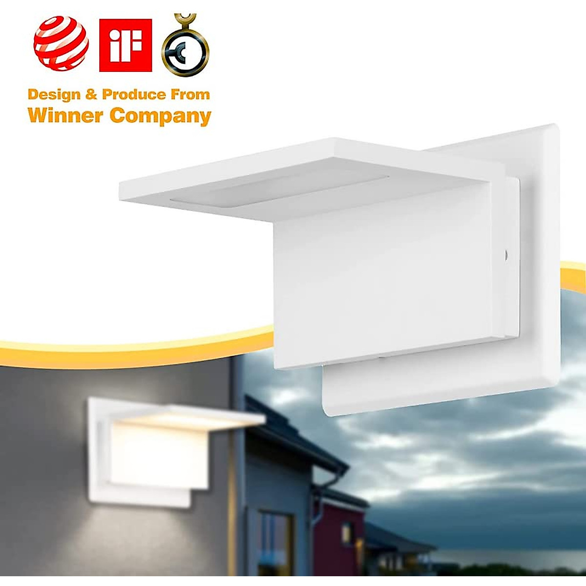 Illumishin Outdoor Wall Sconce Light LED Wall Mount Lamp Modern Wall Lighting Fixture Aluminum Porch Front Door Garden Yard Patio Garage Walkway Hallway