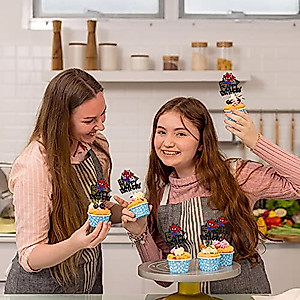 Fine Clutter 24 Packs Cute Cartoon Spiderman Cupcake Topper for Birthday Party Private Party Spiderman Fan Party Decoration Single Sided Shiny Supplies