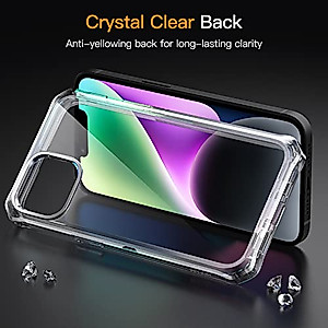 JETech Case for iPhone 14 Plus 6.7-Inch with 2-Pack Tempered Glass Screen Protector, 360 Full Body Shockproof Bumper Phone Cover Protective Clear Back (Clear)