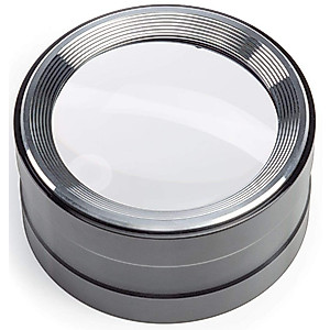 Magnifying Dome Lighted Desktop Magnifier with Bright LED for Reading Books, fine Print, Studying maps, Projects, Coins, Acts as Desk Paperweight, Great for Seniors