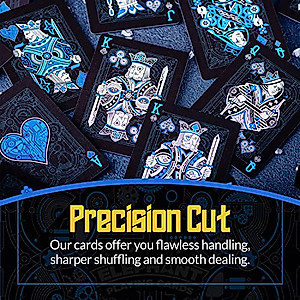 Cyberpunk Blue Playing Cards, Cardistry Decks, Black Deck of Playing Cards for Kids & Adults, Cool Playing Cards with Card Game e-Book, Unique Playing Cards for Poker, Cyberpunk Cards