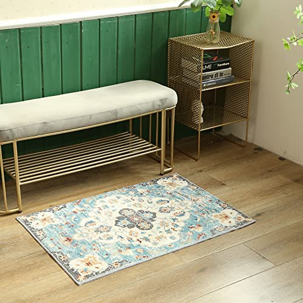 likuso Area Rug Living Room Rug.2'x3' Washable Farmhouse Boho Moroccan Throw Accent Rug for Kitchen Dining Room Home Under Table Floor Indoor Area Rug