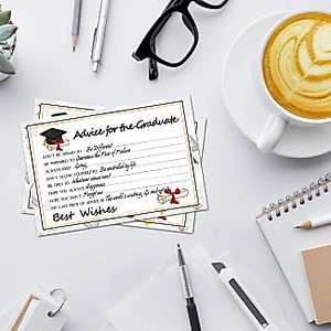 Graduation Wish Cards - 50PCs High School or College Graduation Advice Cards Supplies 2024 Decorations Grad Celebration Party Supplies for High School/College/Senior School