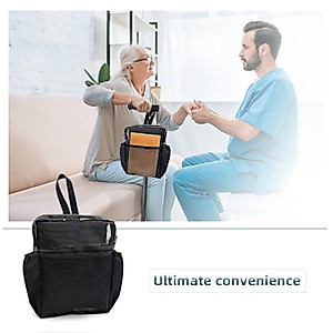 pinklilycare Walking Cane Bag Cane Carry Bag Accessories Storage Organizer Tote Pouch for Cane Walker Crutches Wheel Chairs