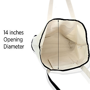 DALIX Monogram Bag Personalized Totes For Women Open Top Black Letter C