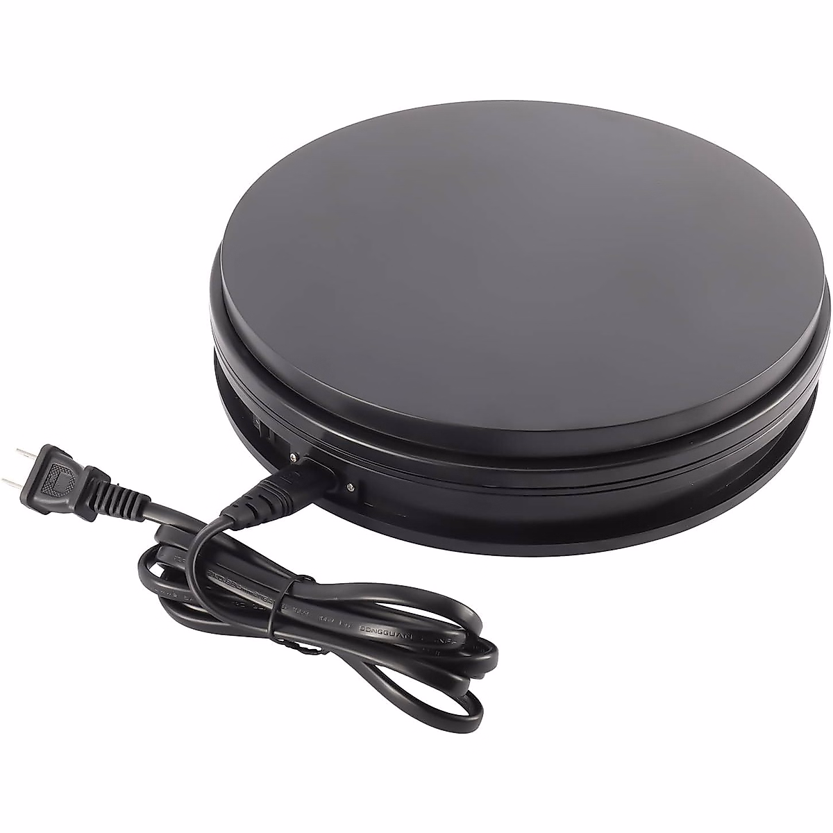 Homend 110V Electric Motorized Rotating Turntable Display Stand, 10inch/25cm Diameter 22lb Load, 360 Degree Rotating in Either Direction, for Photography, Showcase (Black, 10inch/25cm)