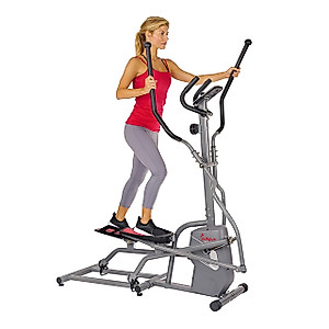 Sunny Health & Fitness Magnetic Elliptical Trainer Machine w/Device Holder, LCD Monitor, 220 LB Max Weight and Pulse Monitor - SF-E3810